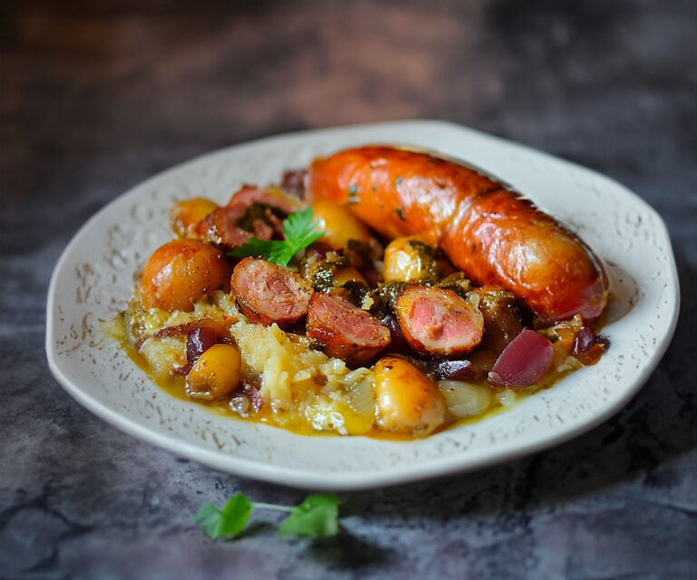 Chou vert mijoté aux saucisses, simple et délicieux – Recettes